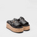 Black Rubber Wedge Platform Sandals - Designer Slides & Sandals for Wo ...
