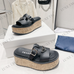 Black Rubber Wedge Platform Sandals - Designer Slides & Sandals for Wo ...