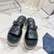 Black Rubber Wedge Platform Sandals - Designer Slides & Sandals for Wo ...