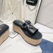 Black Rubber Wedge Platform Sandals - Designer Slides & Sandals for Wo ...